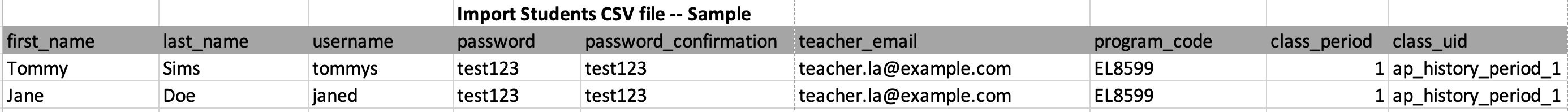 Create a Student CSV File