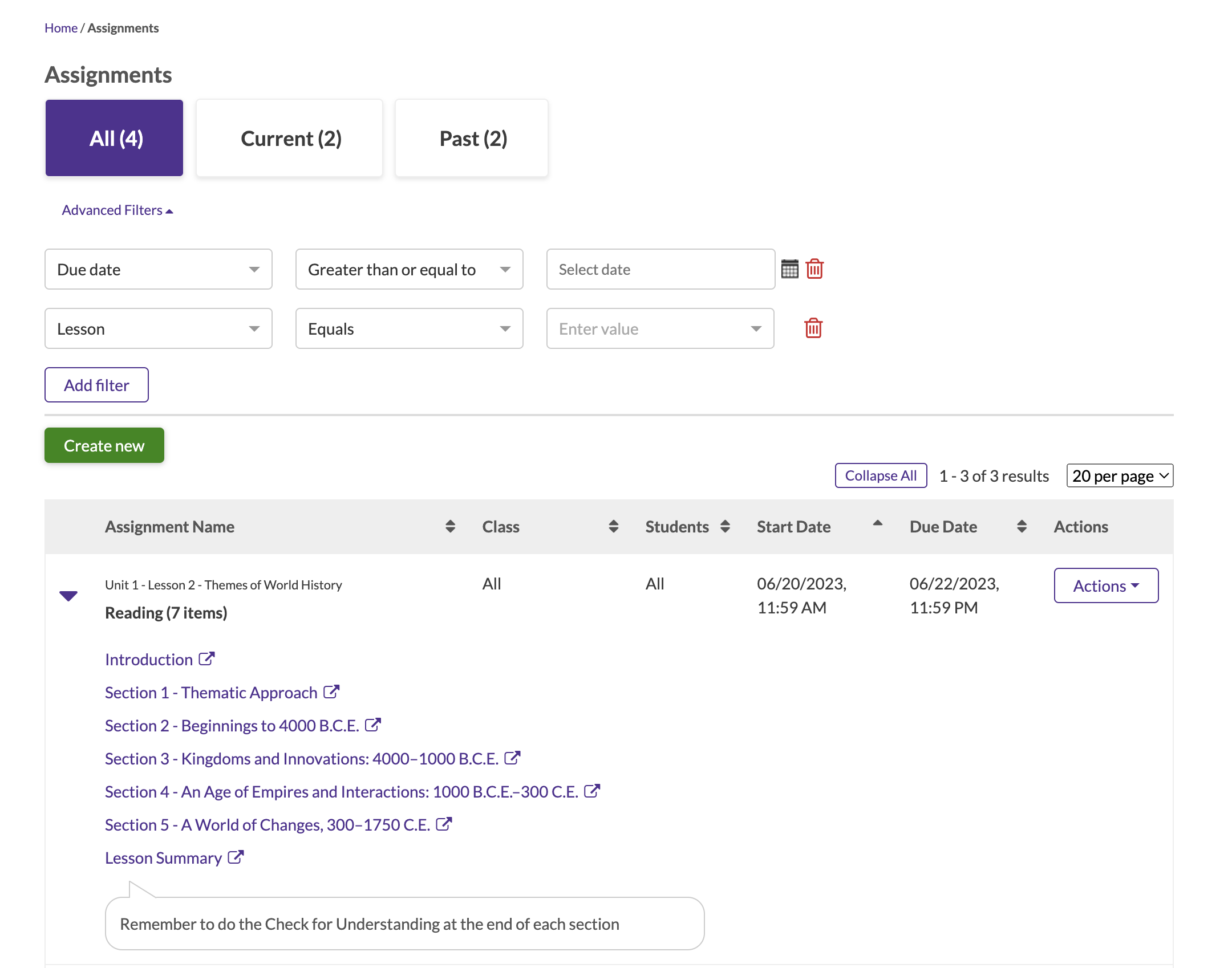 Create an Assignment