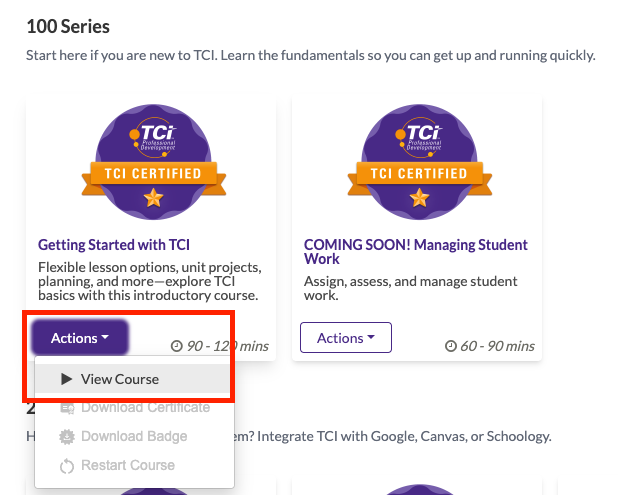 Use TCI's Professional Development Courses