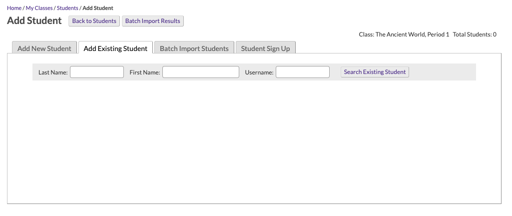 Add Students to a Class