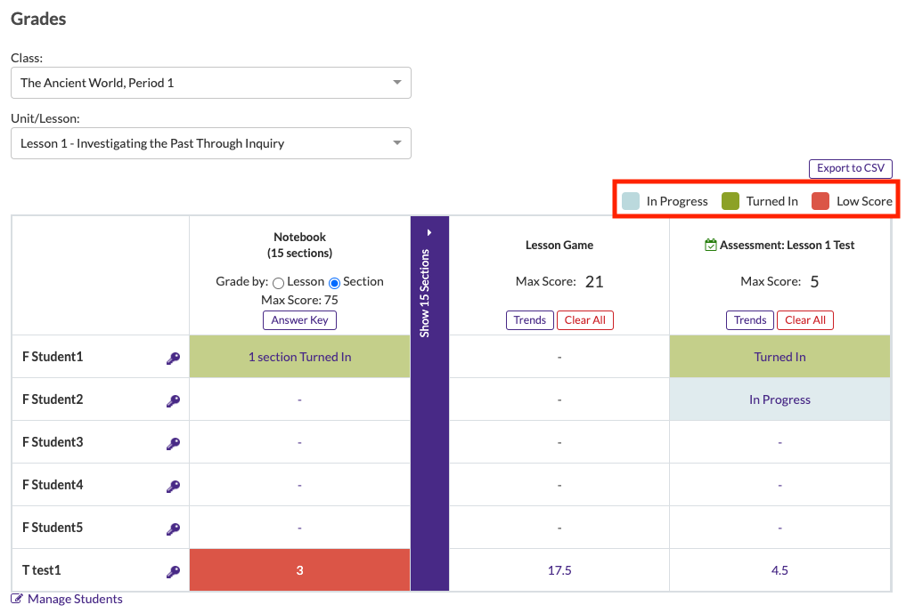 View or Grade Student Work