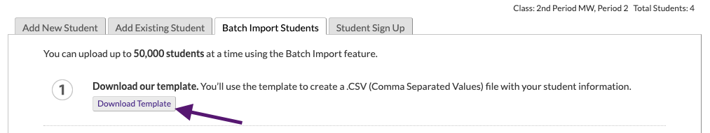 Add Students Through a Batch Import