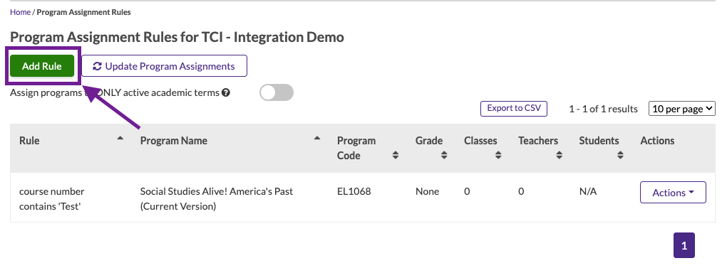 Assign Programs to your Teachers and Students