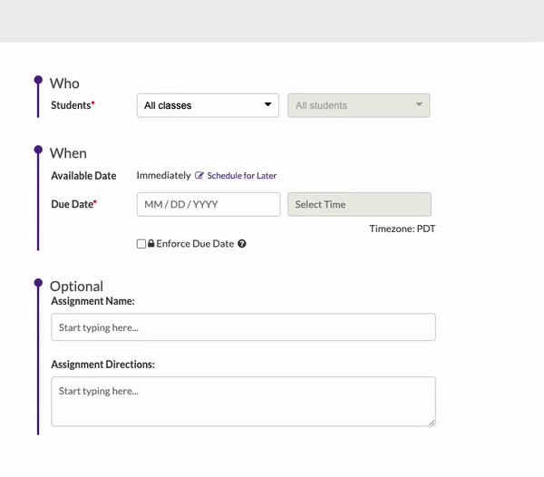 Create an Assignment