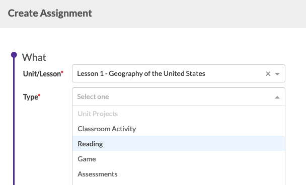 Create an Assignment