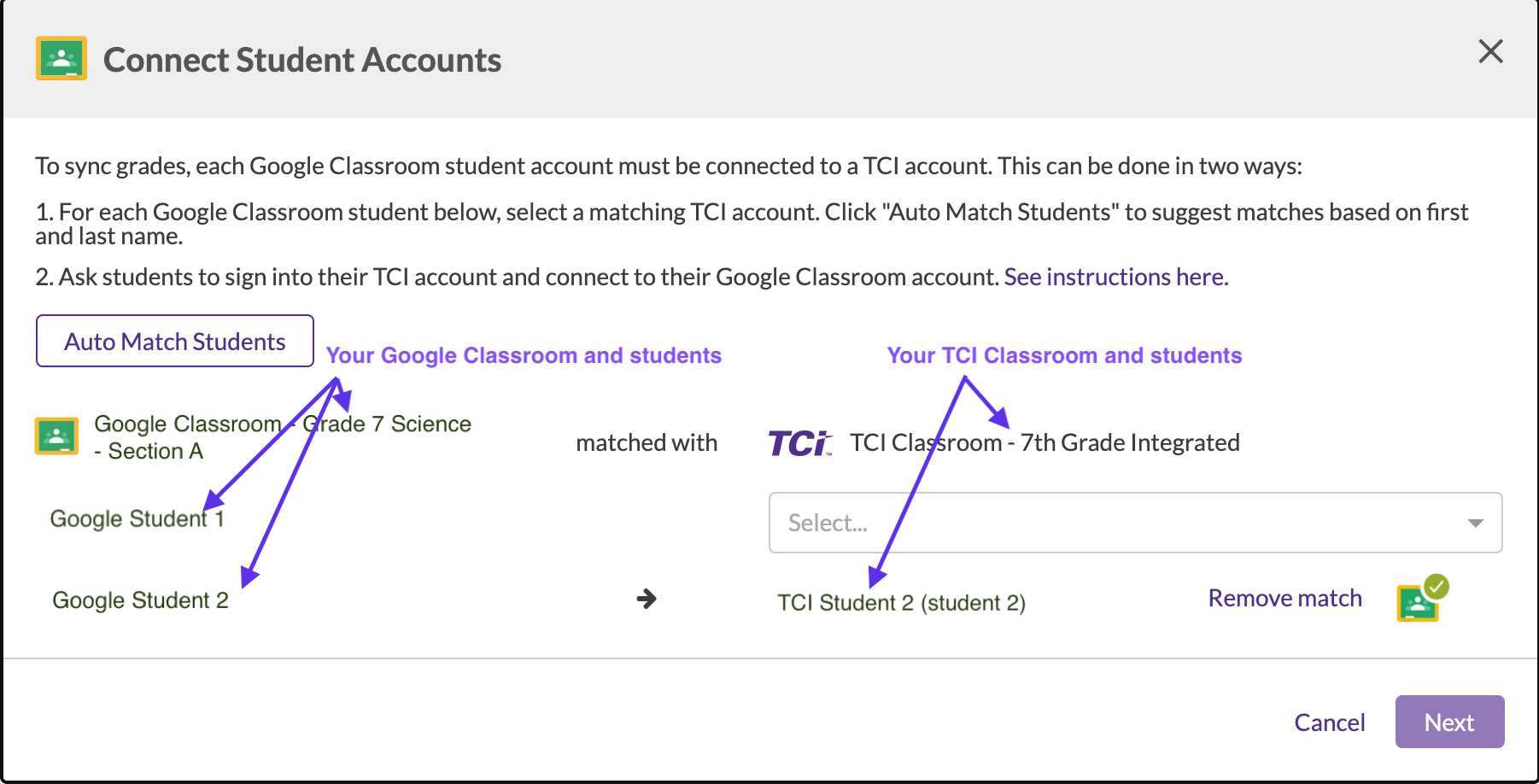 Set up and Use TCI's Google Classroom Integration
