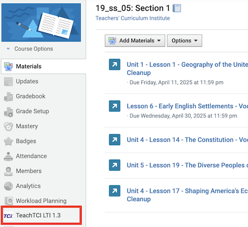 Use TCI's Schoology Integration for Assignments and Grading