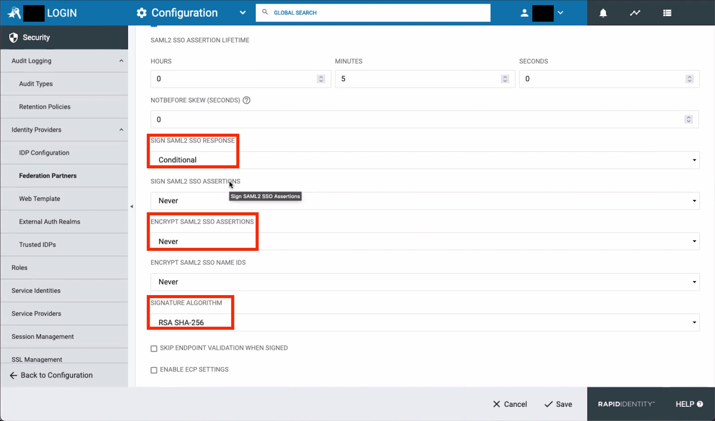 Set up RapidIdentity SAML SSO with TCI