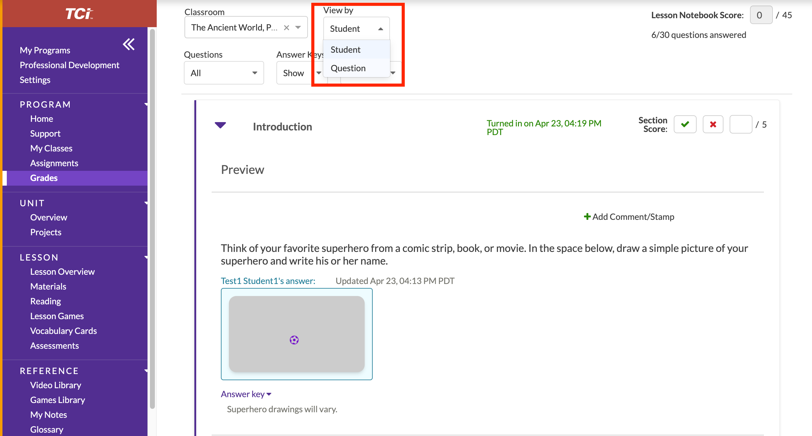 Grade Notebook Assignments