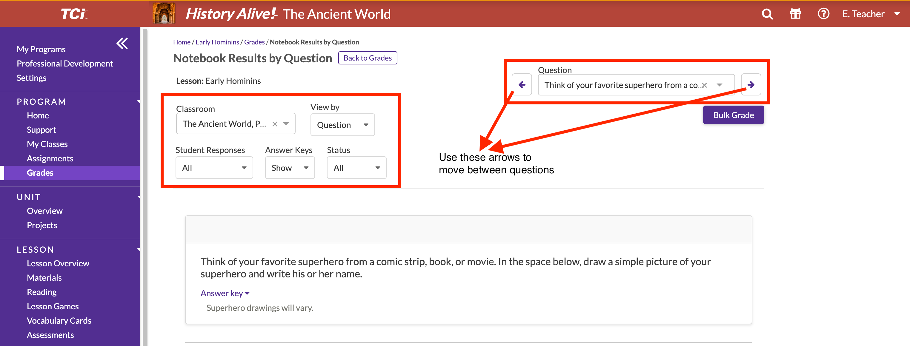 Grade Notebook Assignments
