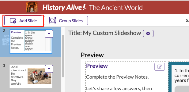 How to Use the Slide Builder Tool
